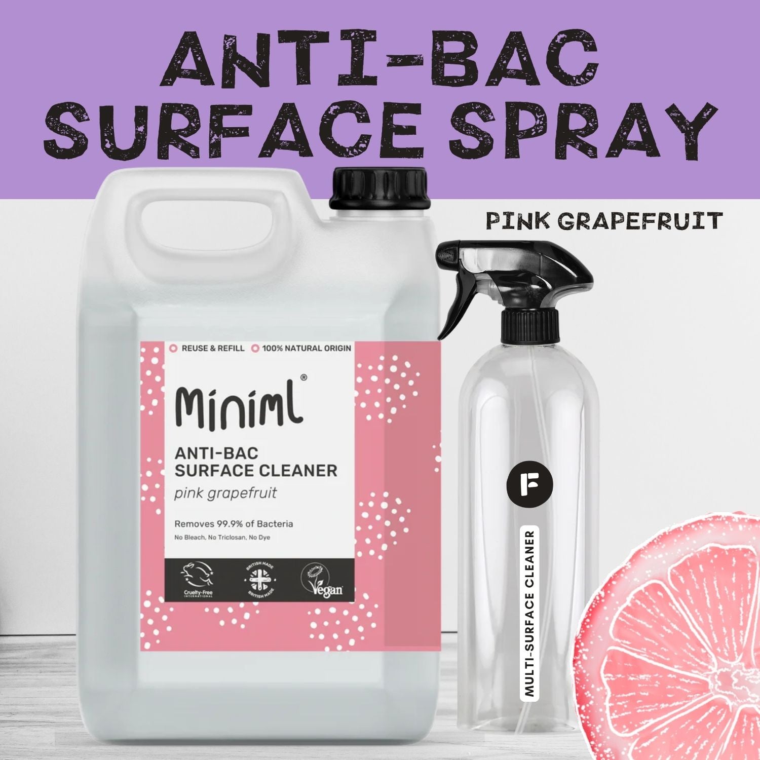 Anti-Bac Surface Cleaner - Pink Grapefruit – Fillarup